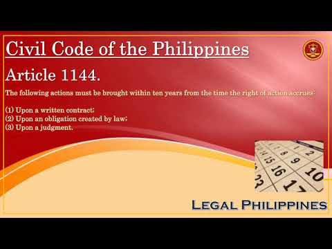 Civil Code of the Philippines, Article 1144