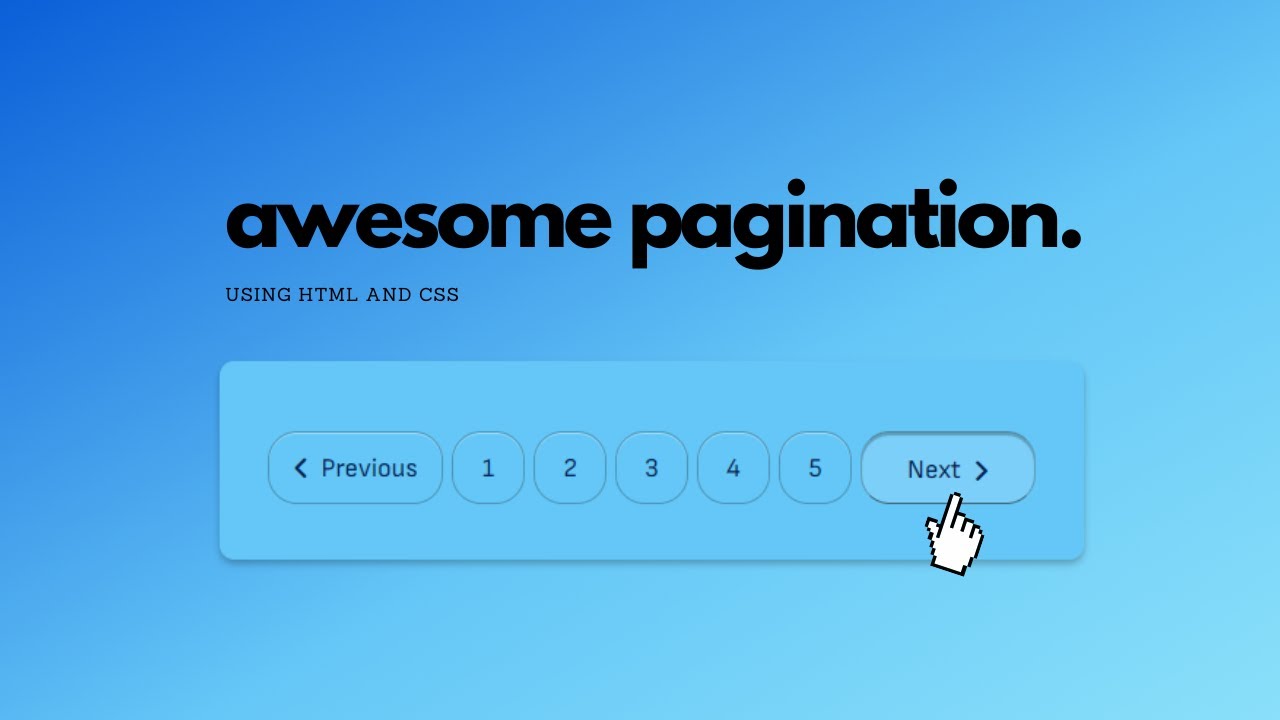 How To Create Pagination Using Html And CSS | Pagination UI Design