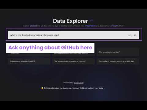 [1min] Data Explorer: Discover insights in GitHub data with GPT-generated SQL