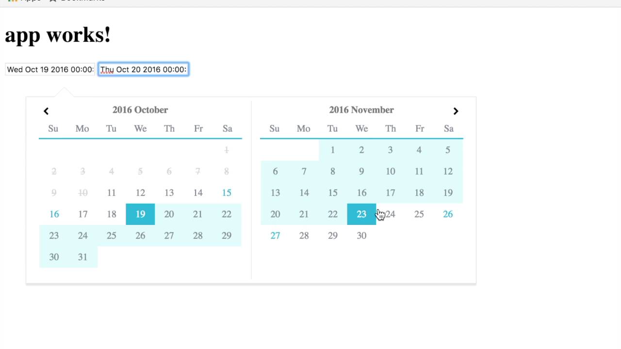 Angular2 cozy date picker