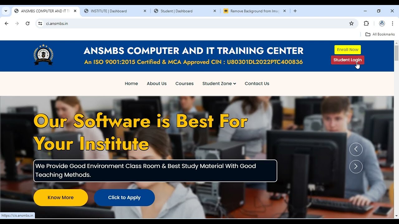 COMPUTER INSTITUTE MANAGEMENT SOFTWARE FOR SINGLE INSTITUTE (IN DETAILS)