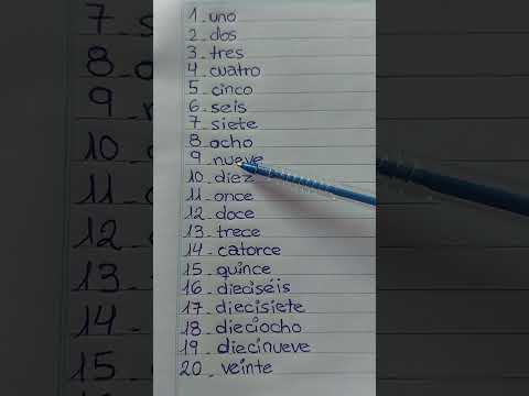 Spanish numbers 1 - 20
