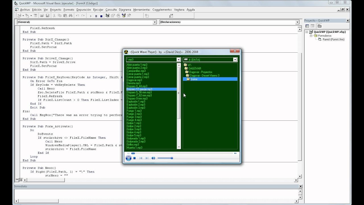 [ Visual Basic 6 ] Program with source code [ Quick Wave Player ] (2011)