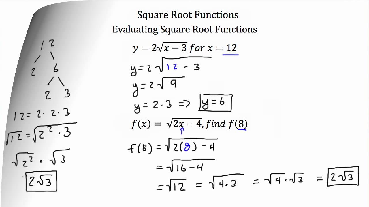Square Root Functions PT 1