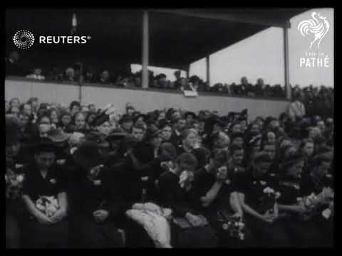 CZECHOSLOVAKIA: President and locals pay tribute to massacred village (1945)