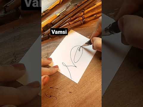 vamsi name signature ideas #calligraphy #artist #satisfying #paint #yt #ytshorts