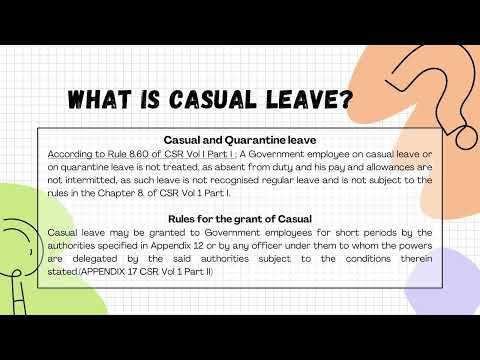 Casual Leave to Punjab Government Employees