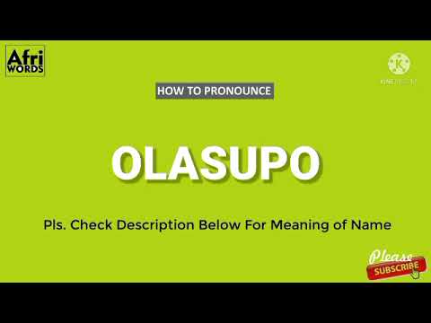 How to pronounce OLASUPO
