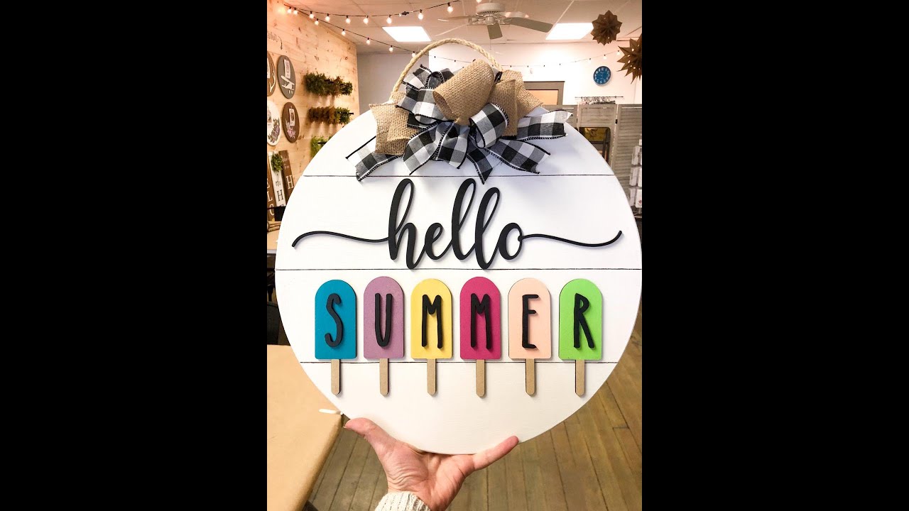 DIY KIT- sign tutorial- hello summer- popsicle sign- the blue Barnette