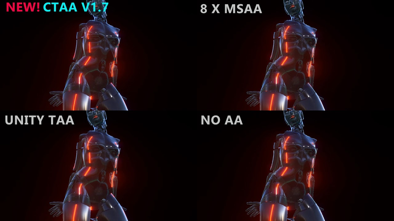 CTAA CINEMATIC TEMPORAL ANTI-ALIASING UNITY TEST  VS OTHER Anti-Aliasing Options