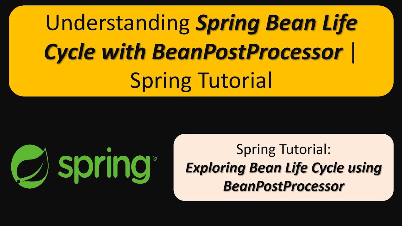Understanding Spring Bean Life Cycle with BeanPostProcessor | Spring Tutorial