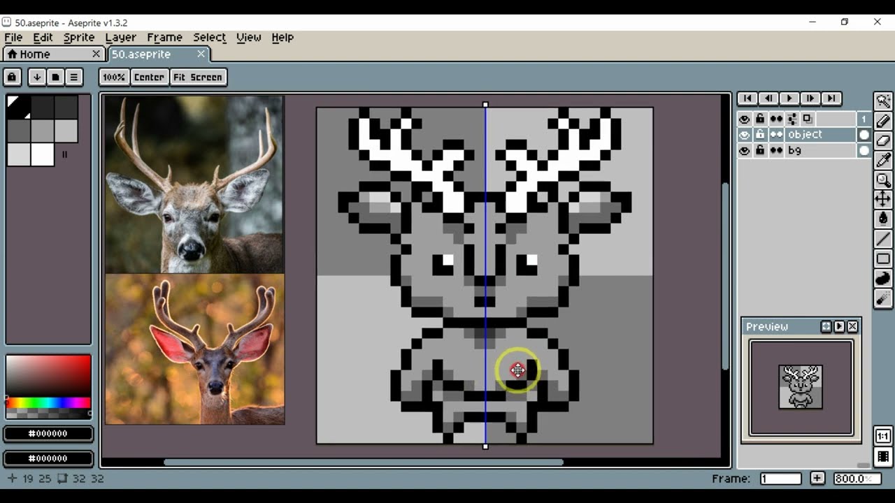 the deer 🦌, guardian north forest - pixel art 32 x 32