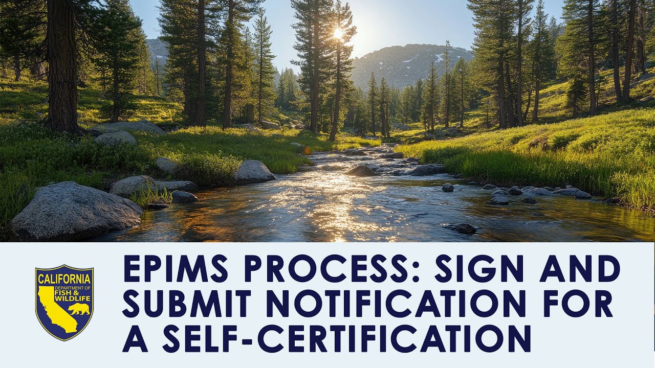 EPIMS Process: Sign and Submit Notification for a Self-Certification