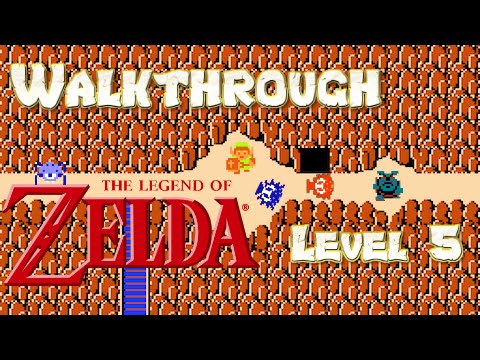 The Legend of Zelda (NES) Gameplay & Full Walkthrough of Level 5 Dungeon