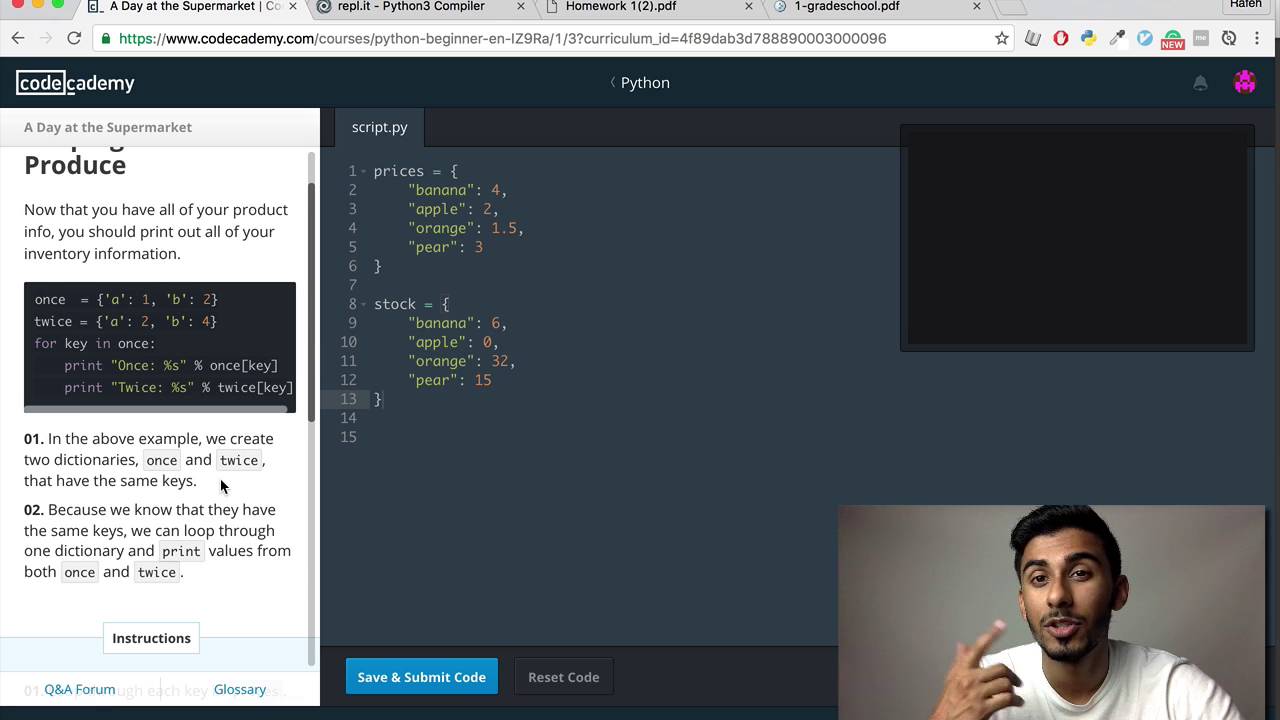 Codecademy - Python: Tutorial #10