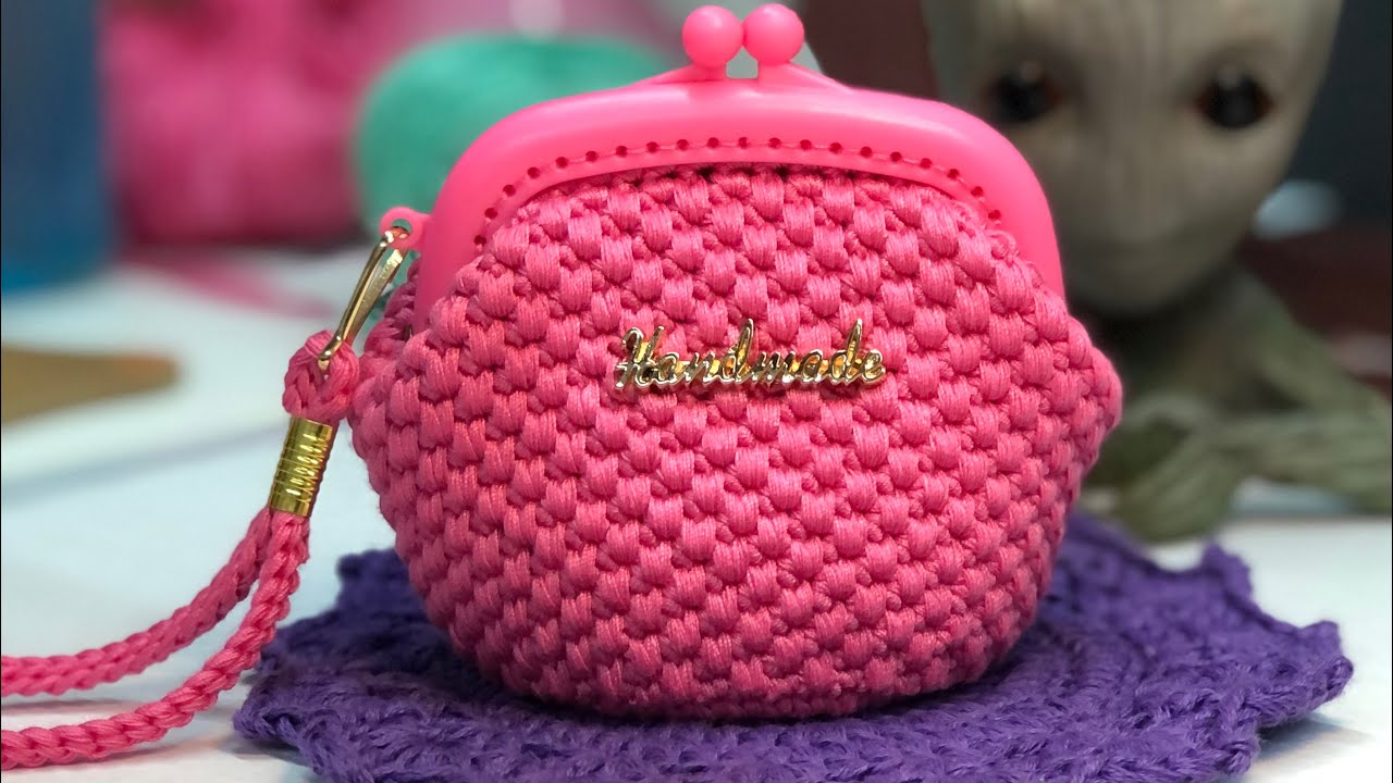 Crochet cute coin purse tutorial (non leather base)