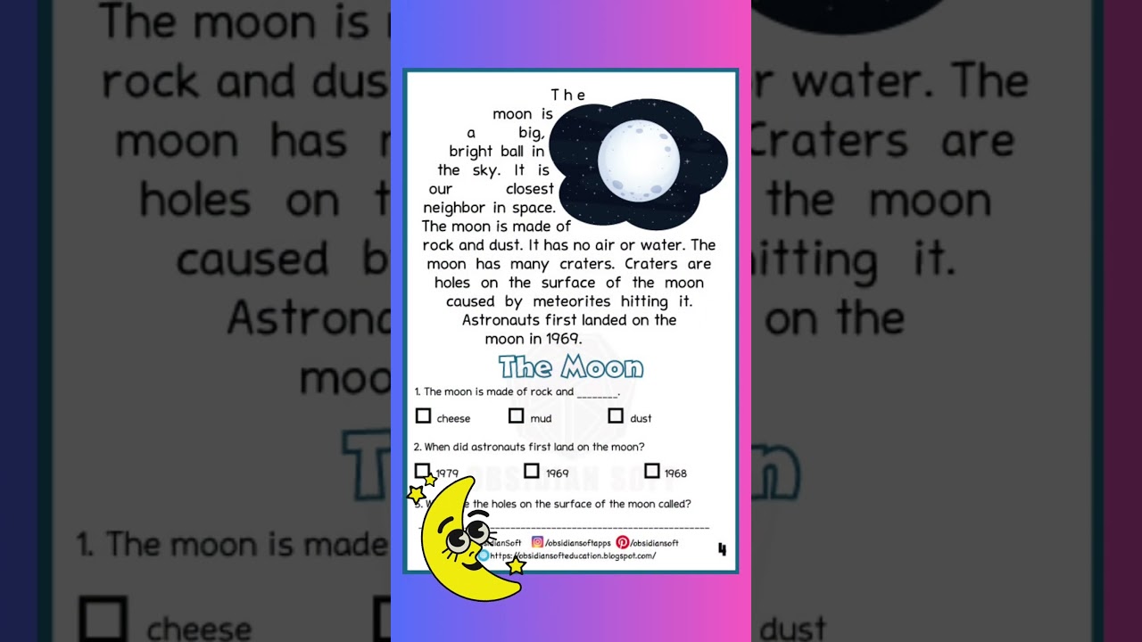 Read and Write about Space | Space Worksheets for Kids | Space facts for Kids