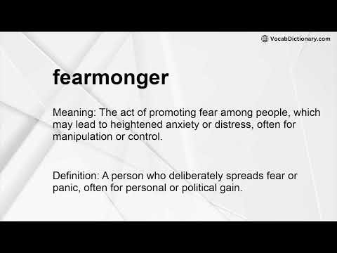 fearmonger Meaning
