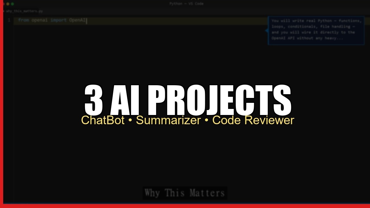 Build 3 AI Projects in Python: ChatBot, Summarizer & Code Reviewer