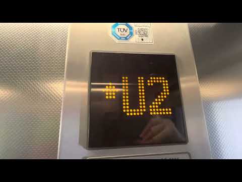 Schindler eurolift | Glass) MRL lift @ Parking lot in Germany, Dresden