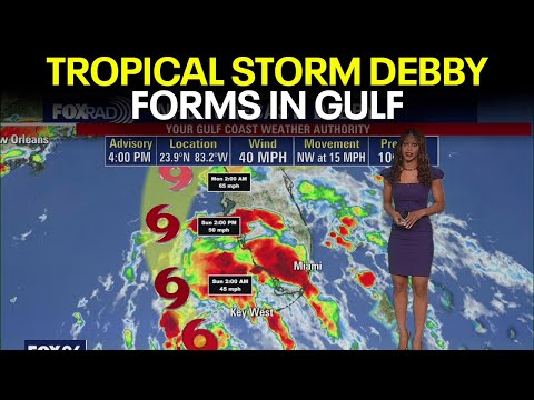Tropical update: Tropical Storm Debby forms in Gulf of Mexico, forecast to become hurricane