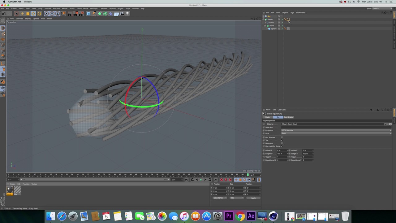 Sweep and spline  Cinema 4D tutorial