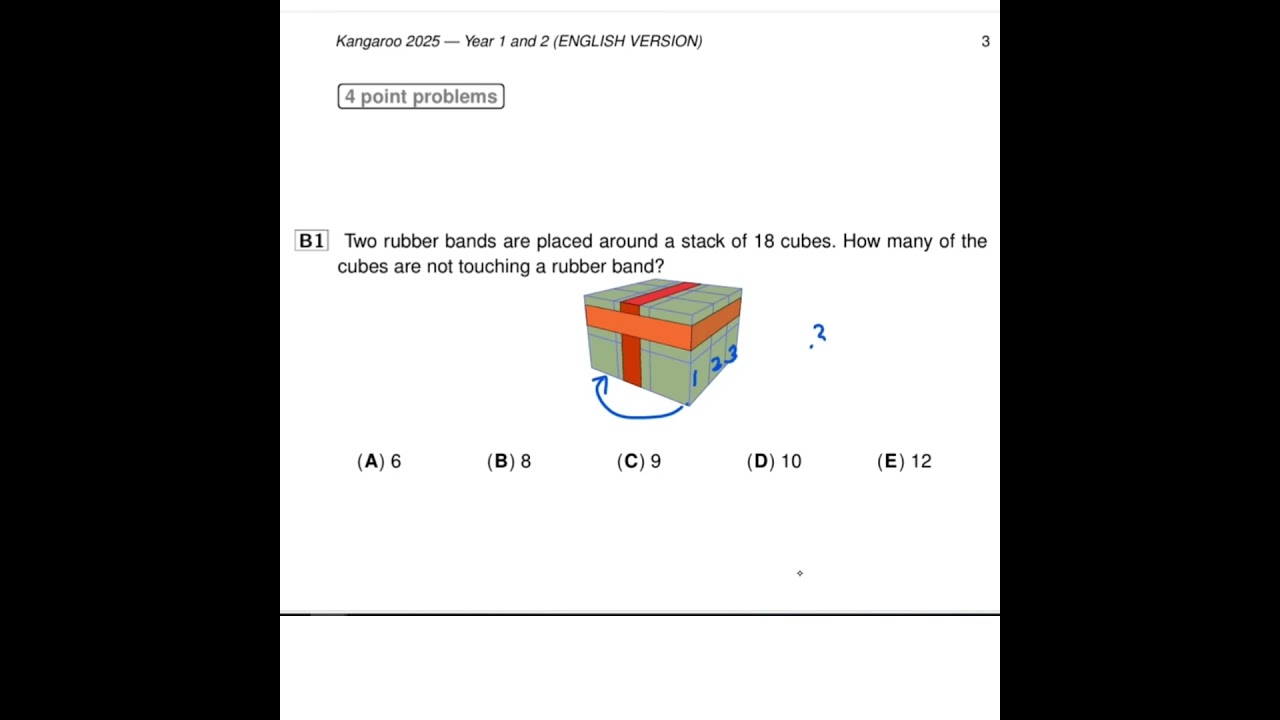 Kangaroo math exam 2025 #B1#year 1and2 #level 1 and 2#kangaroo