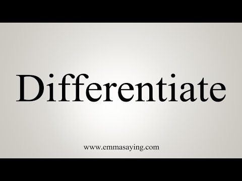 How To Say Differentiate