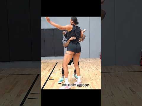 WNBA Player VS Regular Guys ???? | #nba #basketball #lizcambage #shorts