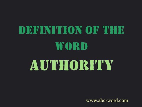 Definition of the word "Authority"