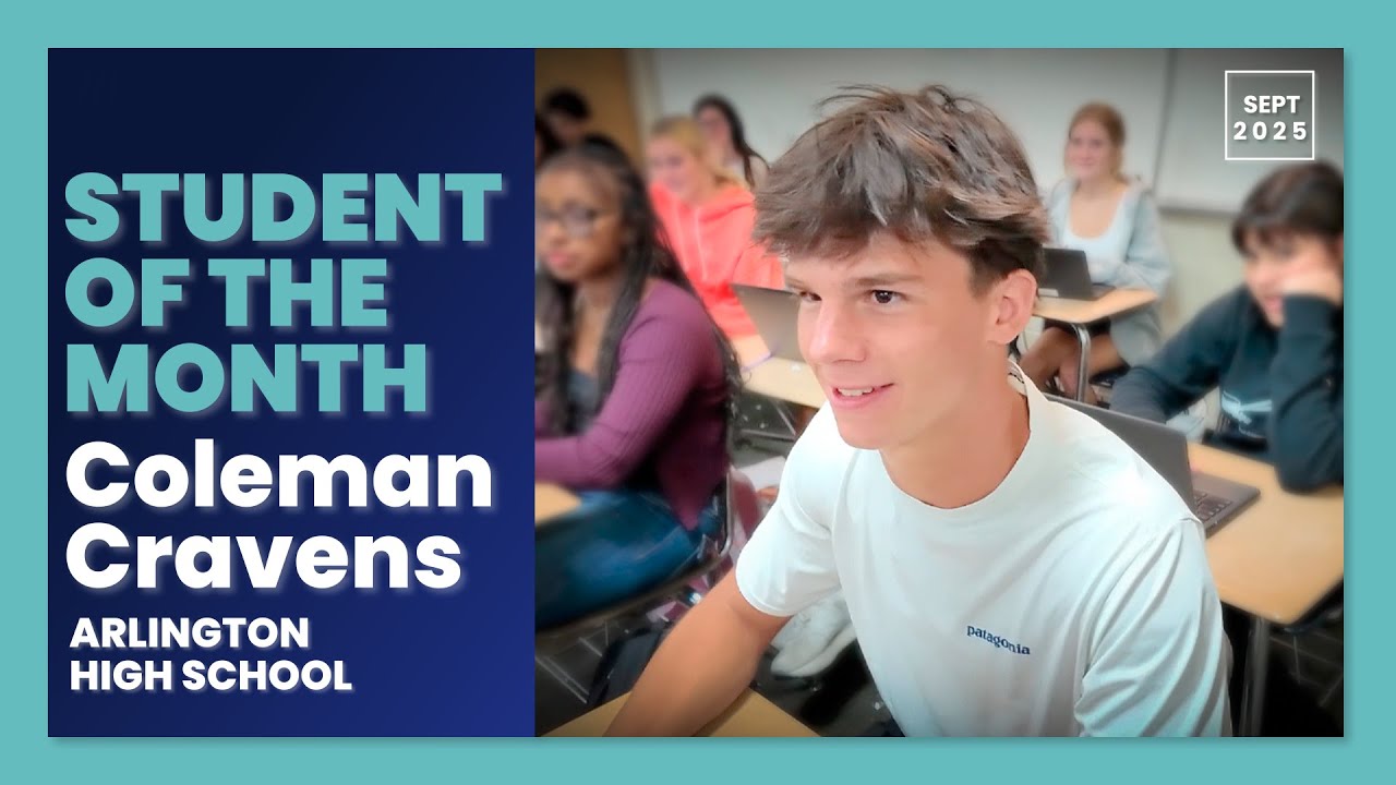 September 2025 Student of the Month - Cravens Coleman, Arlington HS