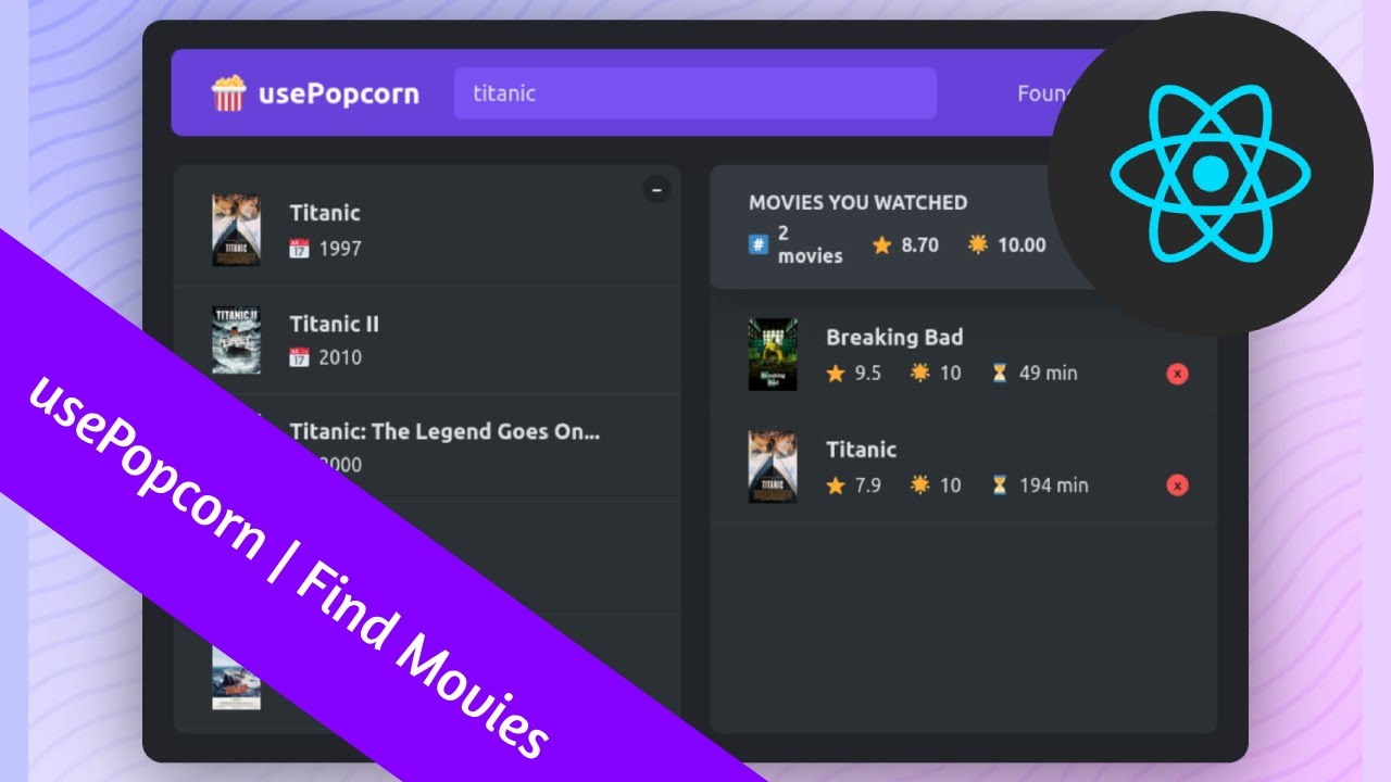 usePopcorn | Movie Rating App with React | Live Demo & Features Overview 🍿🎬