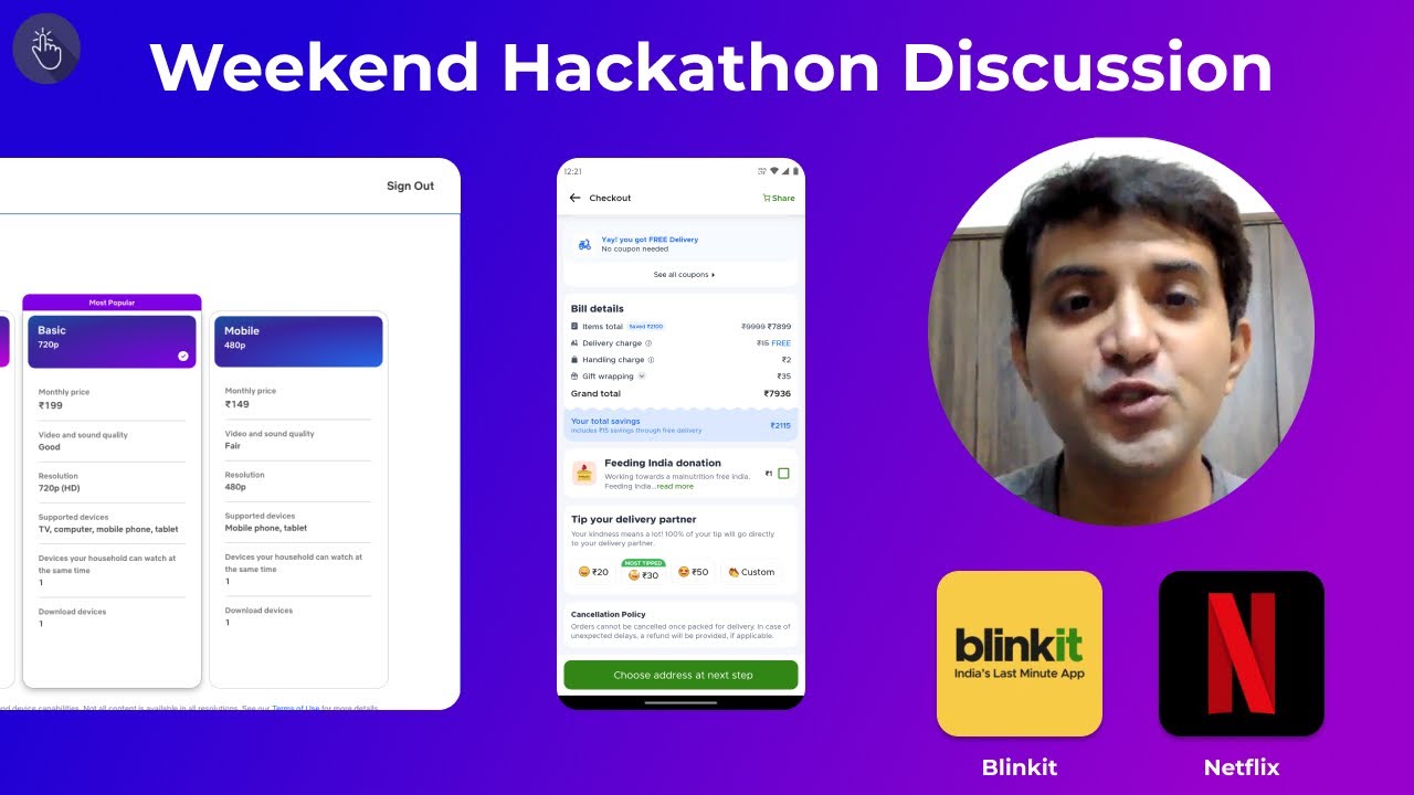 Weekend Hackathon Discussion ft. @Netflix @letsblinkit   | UX | Design | Product