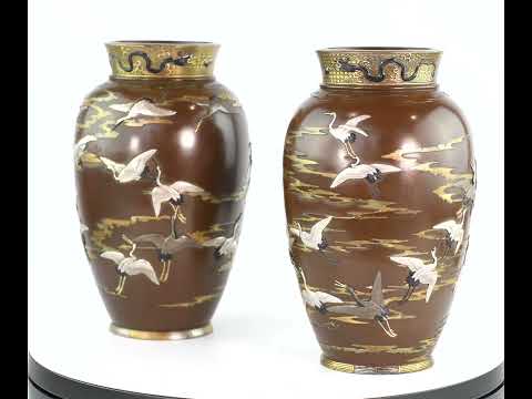 Fascinating Japanese Bronze and Mixed Metal Vases