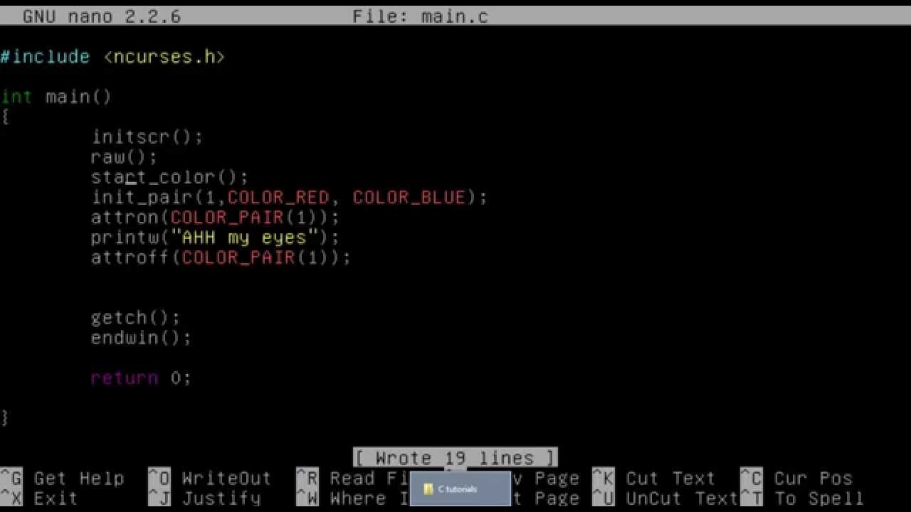 Ncurses Tutorial 4 Colour
