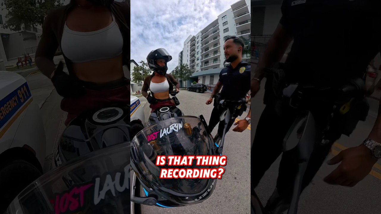 AGAIN!?🚨🚔🤦🏻‍♀️ #miami #bikergirl #motorcyclelife #motogirl #motovlogger #gsxr #motorcycles #fyp