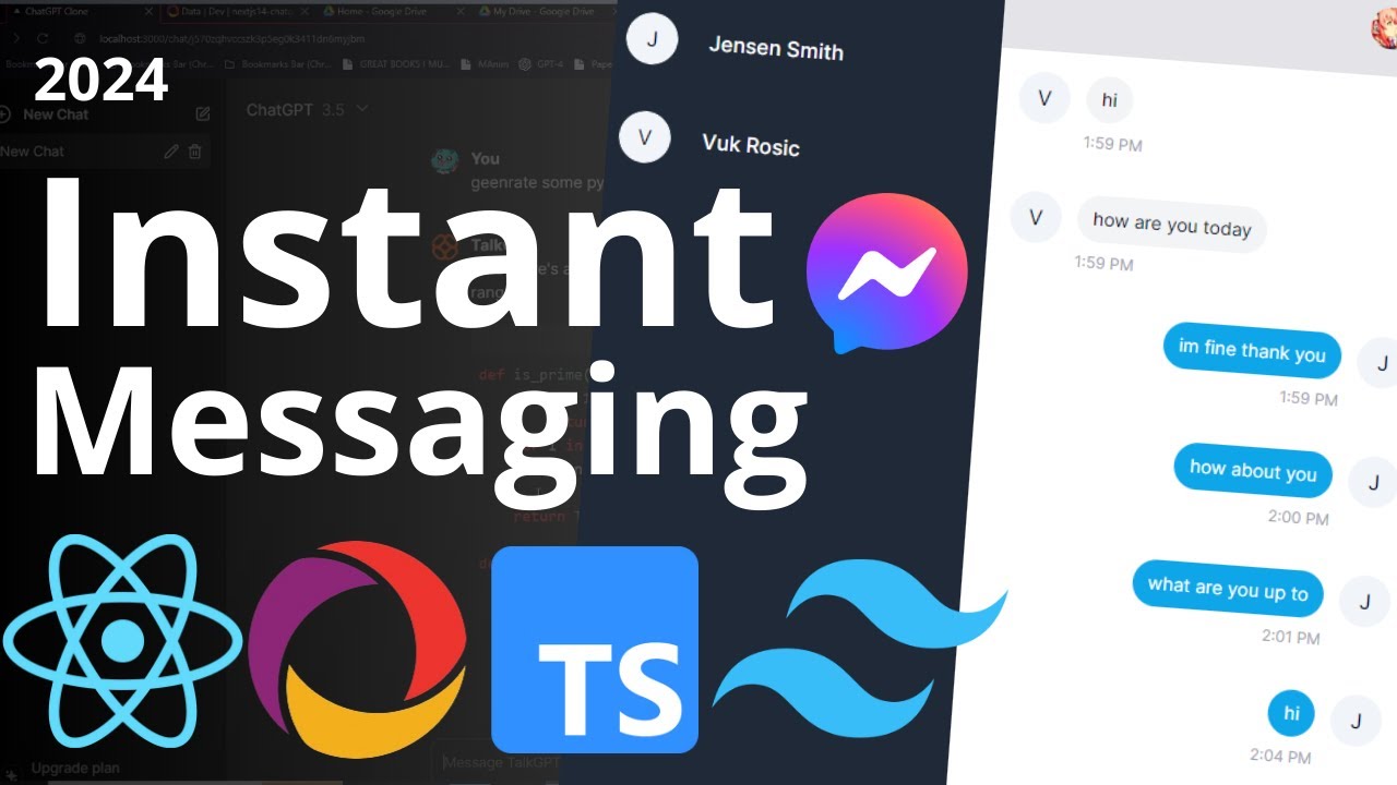 Fullstack Instant Messaging App - NextJS, React, Convex, Typescript, Tailwind CSS, ShadCN