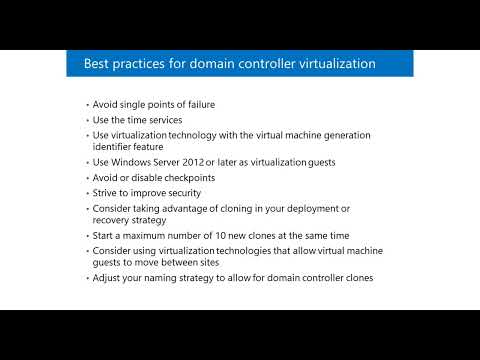 Best practices for domain controller virtualization