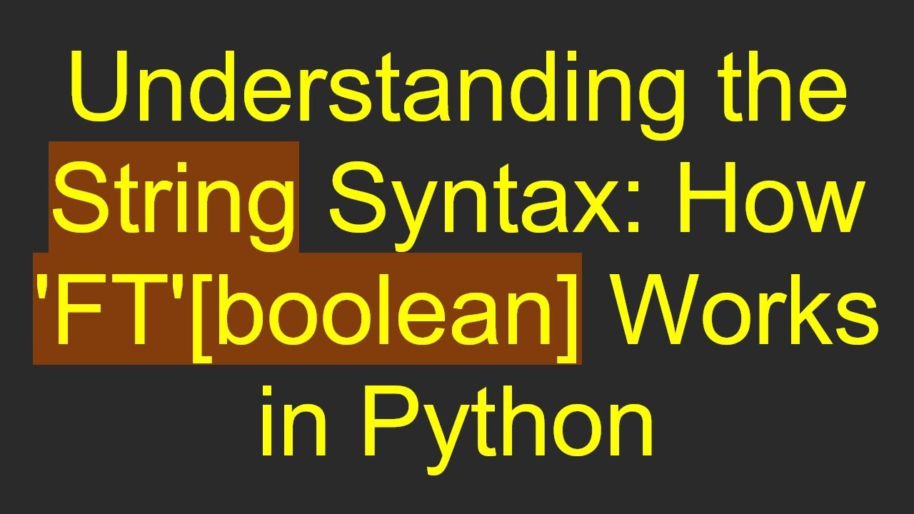 Understanding the String Syntax: How 'FT'[boolean] Works in Python