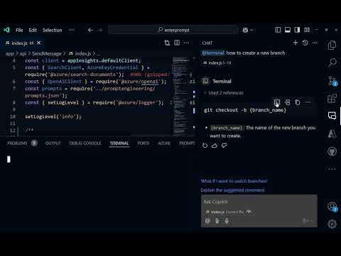 GitHub Copilot Demo: Terminal, auto commit message
