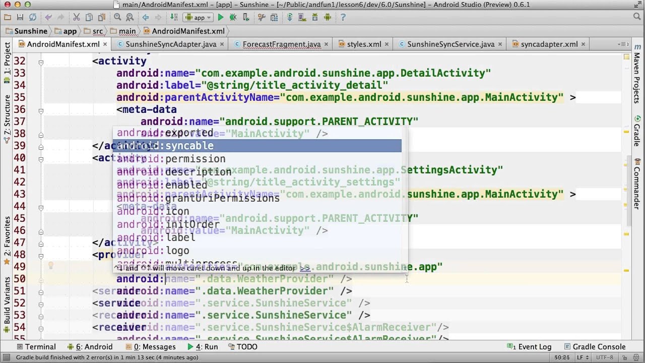 Implementing a SyncAdapter - Developing Android Apps