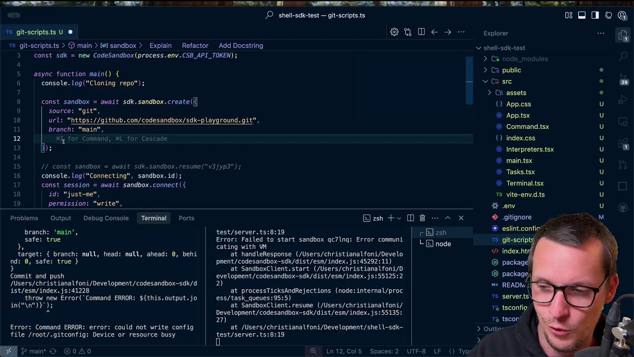 CodeSandbox - SDK - Git and Preview Host fixes