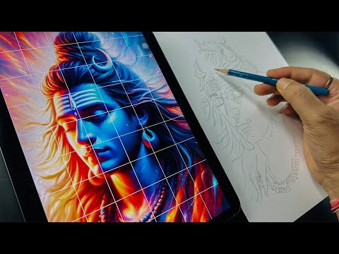Mahadev Drawing - Outline Tutorial | Lord Shiva Drawing