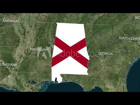Alabama Map With Flag Animation