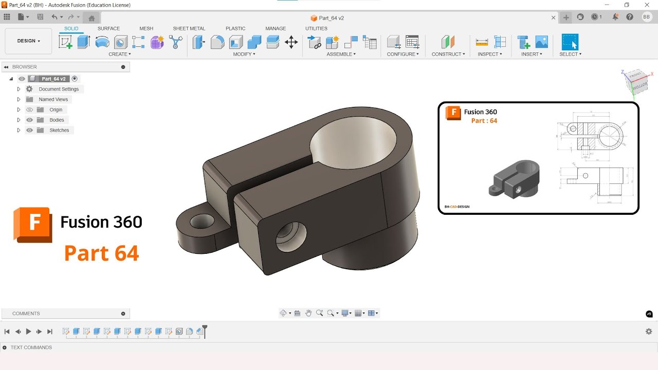 Fusion 360 tutorial 3D Modeling: Part 64