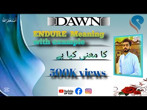 Endure meaning in Urdu/ endure ka kia Matlab Hai
