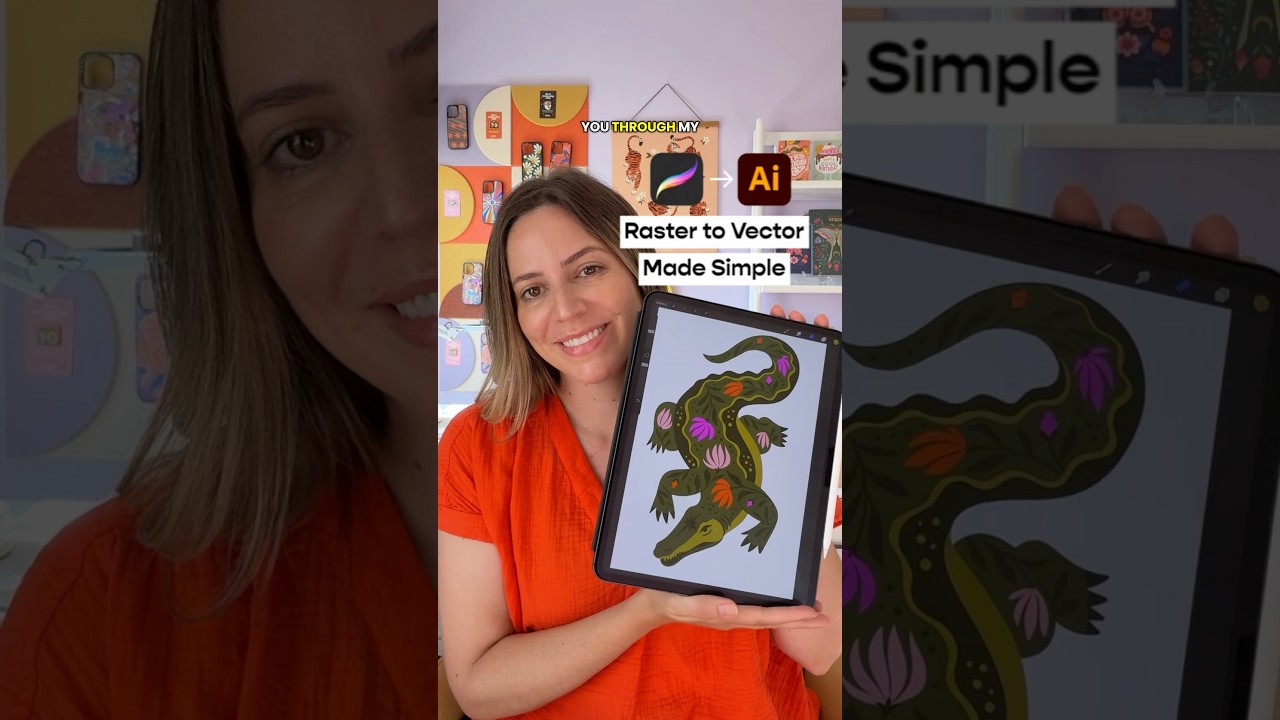 Turn Procreate illustrations into clean vector art! #adobedesign #adobelive #vectortutorial