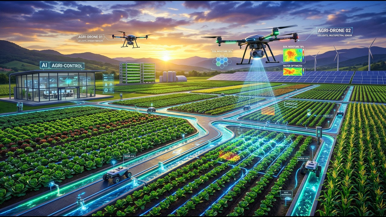 Smart Farms 2050 | AI, Robotics & Precision Agriculture | Cinematic 4K