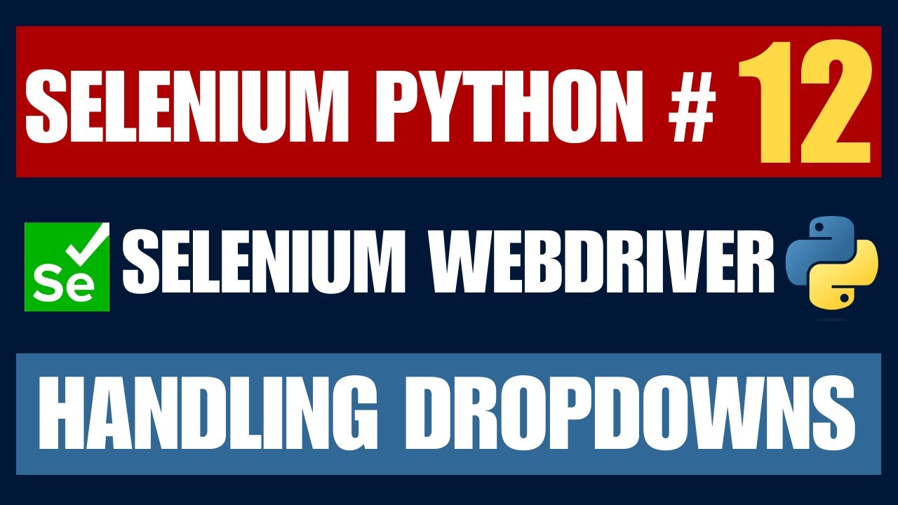 Selenium Python #12 | Handling Dropdowns
