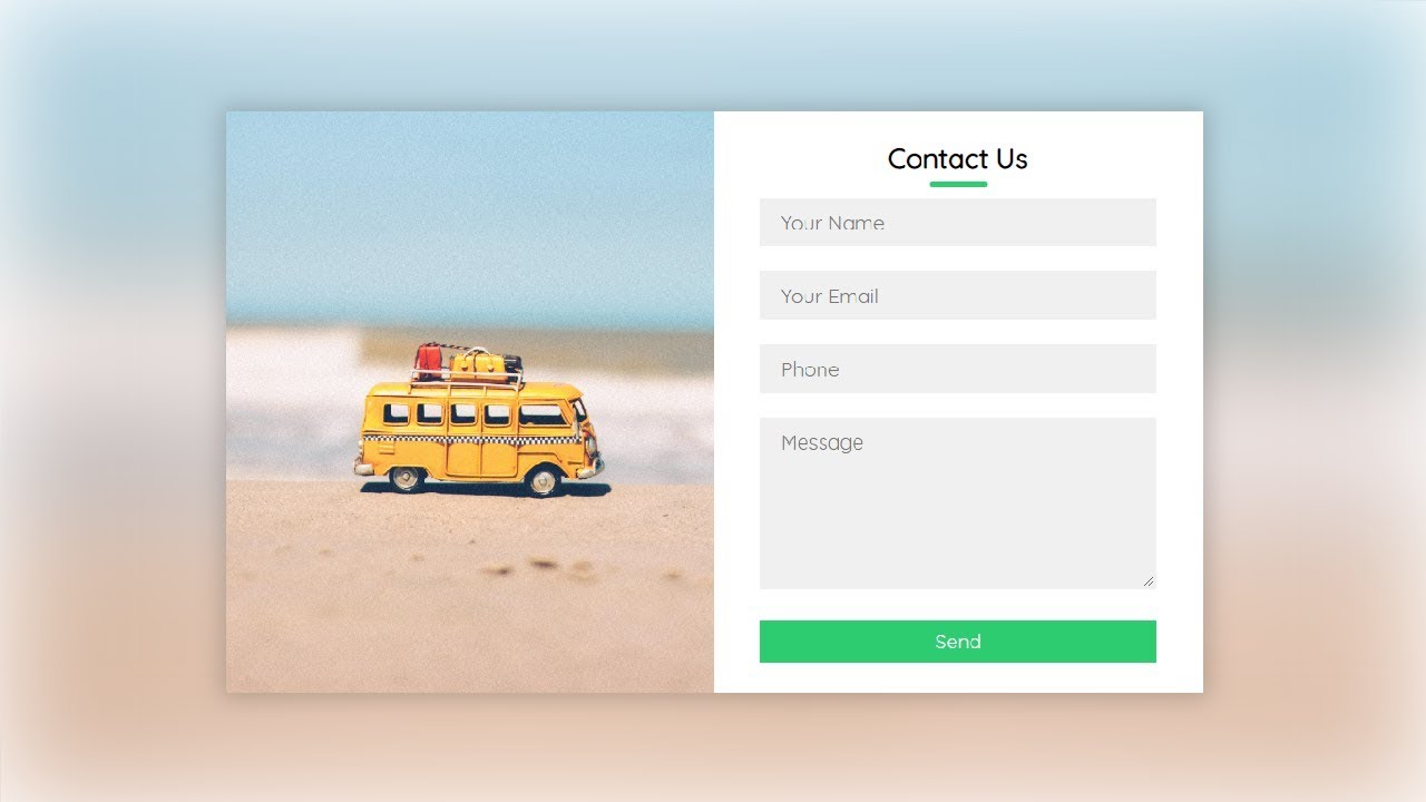 Responsive Contact Form Using HTML & CSS